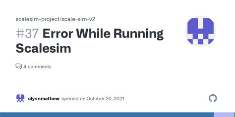 Error While Running Scalesim Issue Scalesim Project Scale Sim V GitHub
