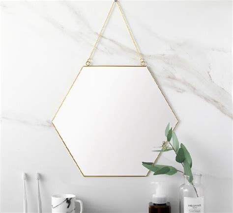 Nordic Minimalist Geometric Makeup Mirror Gold Bra Grandado