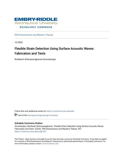 Flexible Strain Detection Using Surface Acoustic Waves Fabrication And