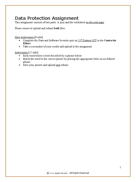 Data Protection Activity Pdf Data Computer Science