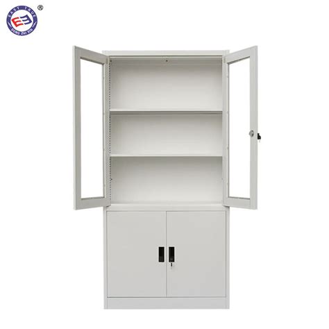 White Glass Door Steel Filing Cabinet Luoyang Dongzhixin Office