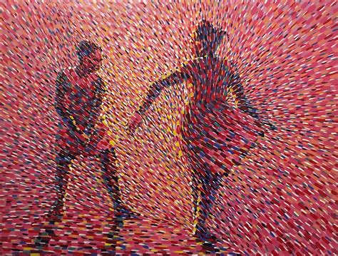 Innumerable Dots Cloak The Energetic Dancers In Betty Acquahs