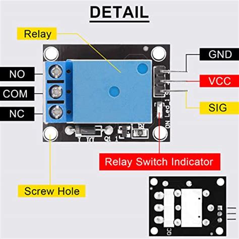 DAOKAI Pcs One Channel Relay Module KY V Relay Expansion Board High Level Trigger Pull In