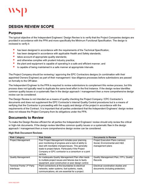 Design Review Scope Ie Pdf Specification Technical Standard