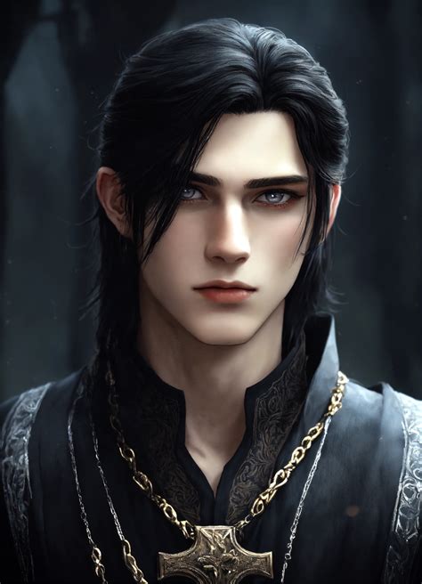 Lexica 20 Year Old Slavic Man Dark Black Straight Shoulder Length