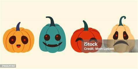 할로윈 디자인 세트입니다 호박의 다양한 색상과 크기 흰색 배경에 평면 스타일의 벡터 일러스트 레이 션 10월에 대한 스톡 벡터 아트 및 기타 이미지 Istock