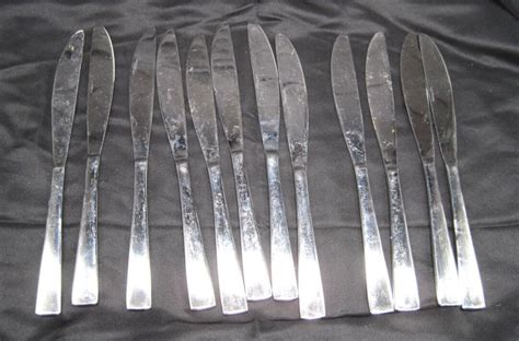 Set Of 12 Pfaltzgraff Flatware Danford Pattern Dinner Knives