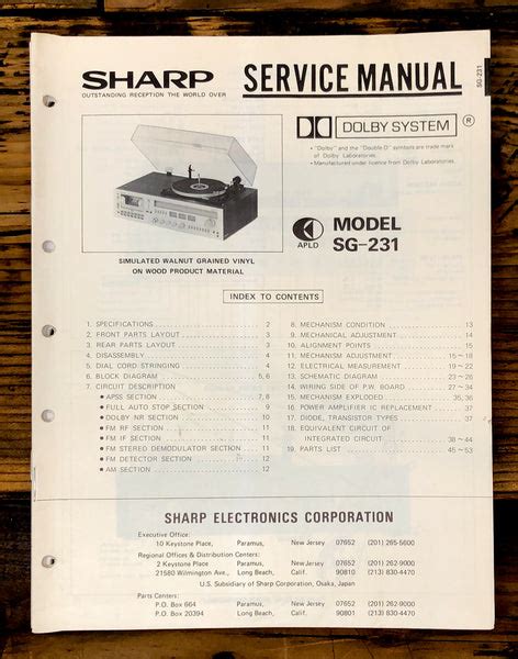 Radio Stereo System Service Manual Original Vintage Audio Store