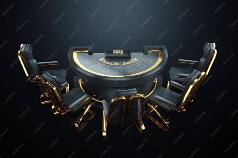 Premium Photo Table For A Blackjack Card Game On A Dark Background