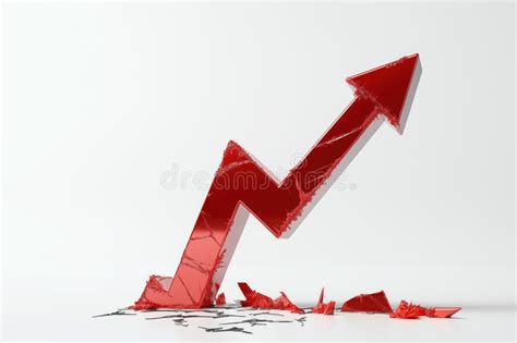 Red Arrow Pointing Up Represents Financial Stock Market Growth Broken