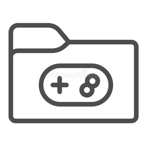 Games Folder Line Icon Windows Pack Concept Vector Graphics Stock Vector Illustration Of