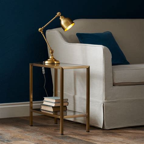 Keswick Rectangular Side Table Brass Side Table Side Table Decor