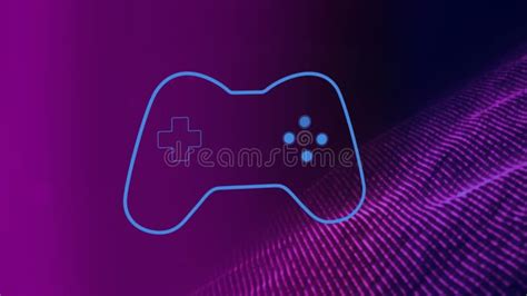 Animation Of Blue Gaming Console Over Dynamic Wave Pattern Against