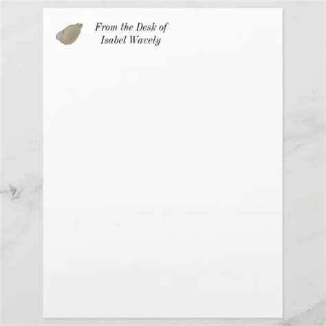 Professional Coastal Beach Watercolor Sea Shell Letterhead Zazzle