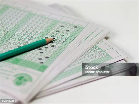 Answer Sheet Test Score Sheet With Answers In Thai Education Stok Fotoğraflar And Akıllılık‘nin