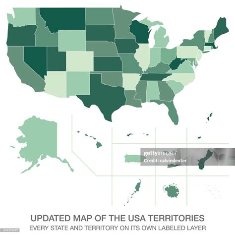 Updated Map Of The Usa Territories High Res Vector Graphic Getty Images