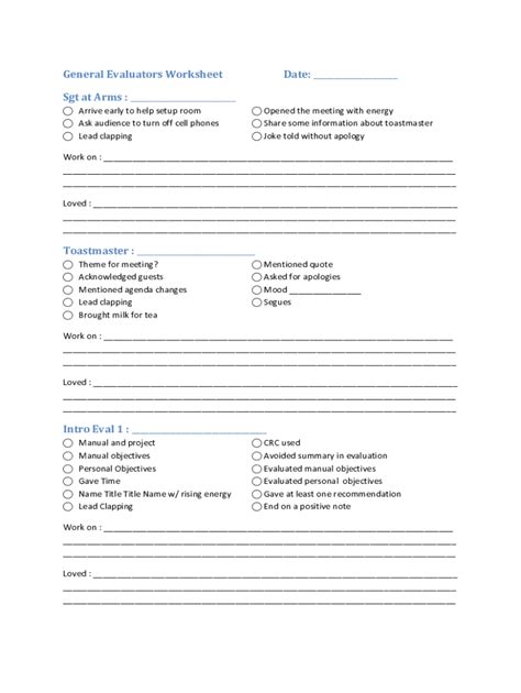 Fillable Online A Quick Guide For The General Evaluator Fax Email Print Pdffiller