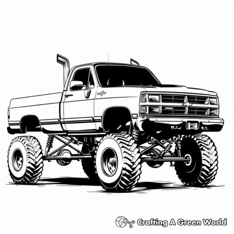 Lifted Gmc Truck Coloring Pages