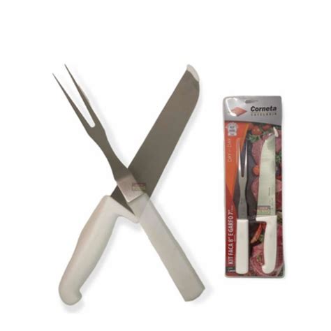 Kit Faca Para Carne 8 Polegadas E Garfo 7 Polegadas Aço Inox Shopee Brasil