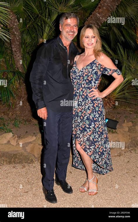 Rome Italy 20th July 2023 Beppe Convertini L And Anna Falchi R Attend The Barbeque Party