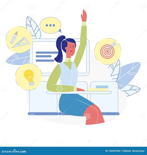Smart Student At Classroom Vector Illustration Stock Vector
