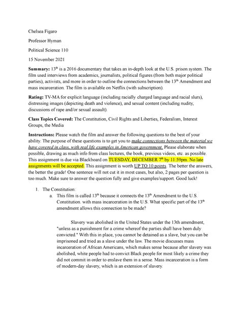 Poli Sci 110 Lecture Notes From Class Chelsea Figaro Professor Hyman Political Science 110