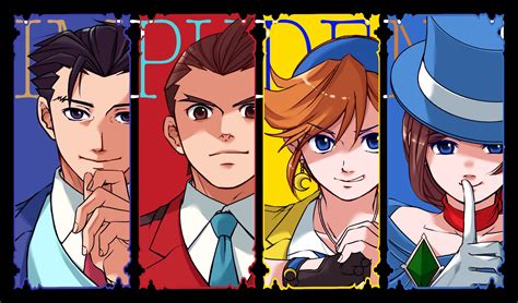 Phoenix Wright Apollo Justice Athena Cykes And Trucy Wright Ace