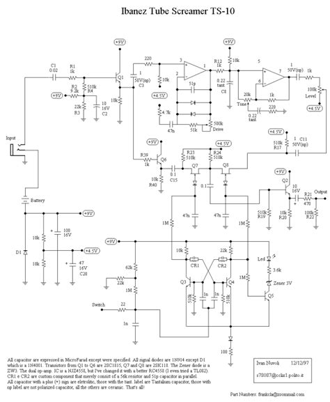 Ibanez Ts10 Schematic