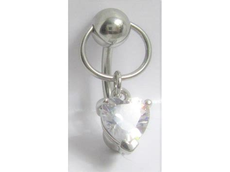 Clitoral Clitorial Clit Hood Bar Vch Vertical Clear Gem Heart Ball