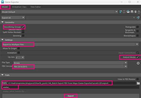 Batch Export Fbx From Maya Game Exporter
