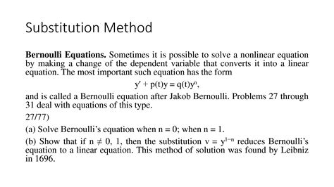 Solution Day 6 Substitution Method Bernoulli Equation Studypool