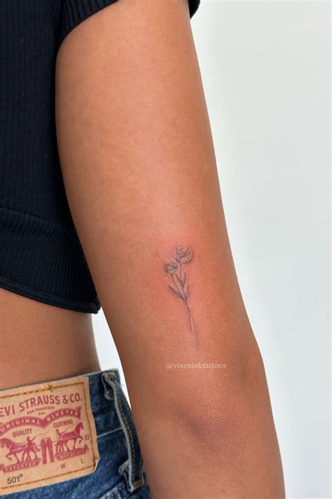 Fine Line Tattoo Flower Tattoo Line Tattoos Fine Line Tattoos