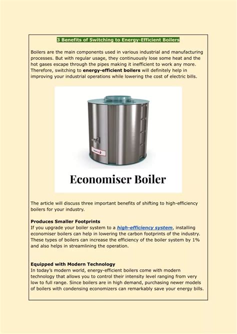 ppt 3 benefits of switching to energy efficient boilers powerpoint