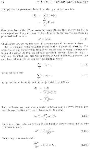 Dirac Notation For Vectors And Tensors Neuenschwanders Text