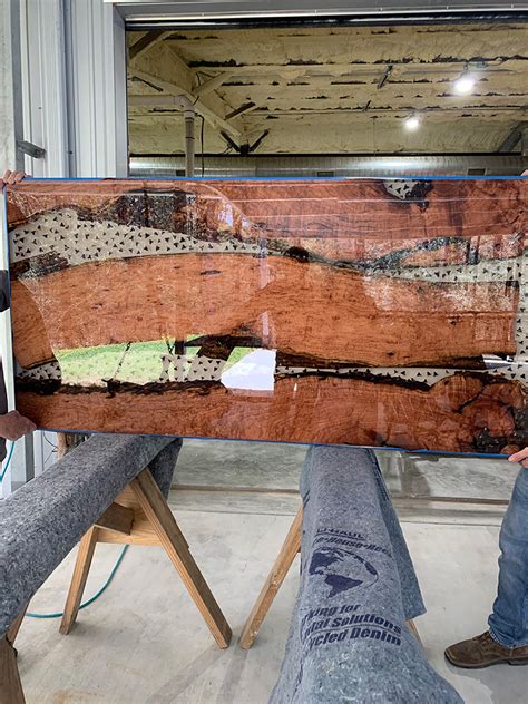 Shark Tooth Table Mesquite Wood And Clear Epoxy Wood Designs By Lds