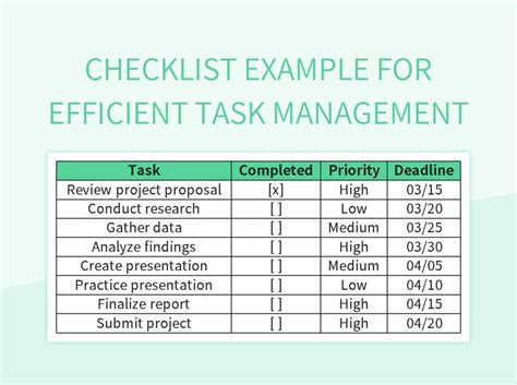 Streamline Task Handover With An Efficient Checklist Excel Template And
