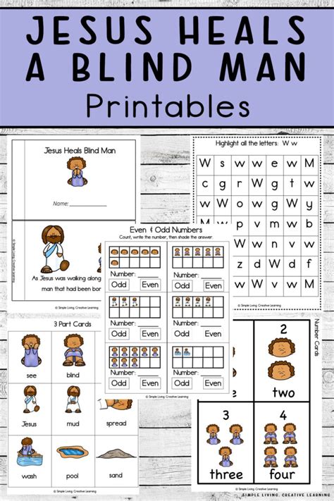 Jesus Heals Blind Man Printables Simple Living Creative Learning