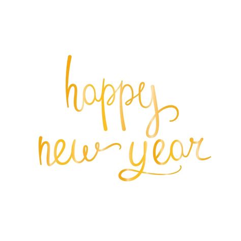 Premium Vector Happy New Year Gold Lettering On A White Background