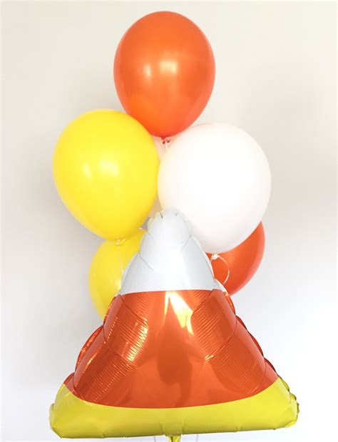 Halloween Candy Corn Balloon Bouquet Orange Yellow And White Etsy