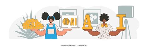 Guy Girl Ai Team Trendy Style Stock Vector Royalty Free 2283874265