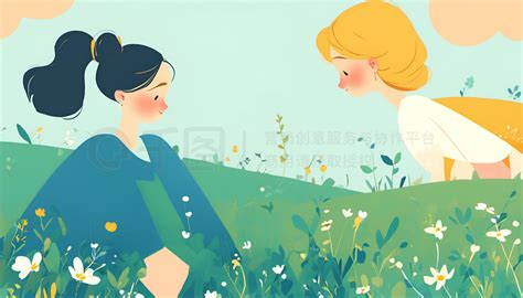 aiai数字艺术 女孩在乡村草原上插画 ai平面元素免费下载 png格式 4032像素 编号70904031 千图网