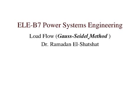 Load Flow 2 Texto De Sistema De Potencia Ele B7 Power Systems