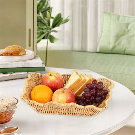 Cane Woven Basketstorage Baskethandwoven Fruit Baskettabletop