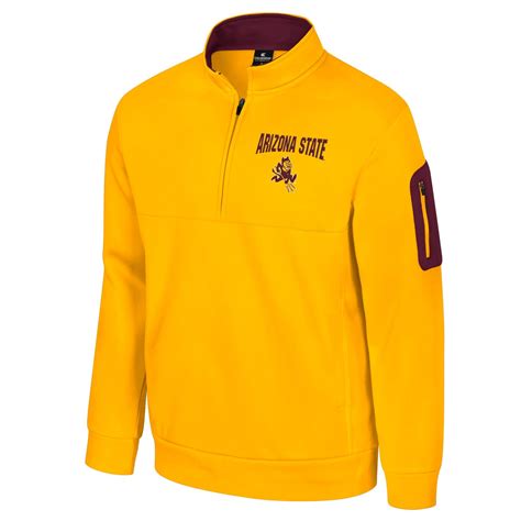 Asu Htr 12 Zip Pullover Jacket Gld Cactus Sports