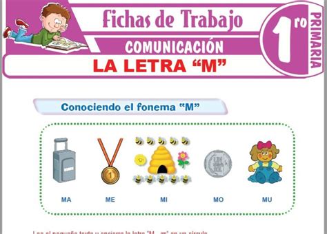 La Letra “m” Para Primero De Primaria Fichas De Trabajo