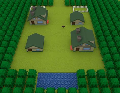 3d Rendition Of Twinleaf Town Rpokemon