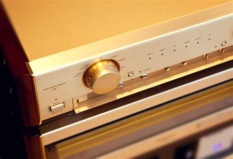 Vintage Stereo Audio Amplifier Source Selector Knob Switch Stock Image