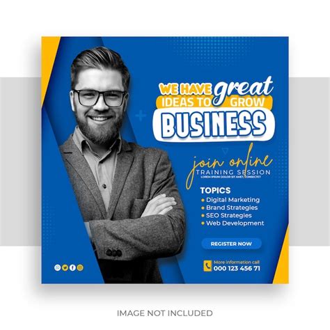 Templat Pos Media Sosial Perusahaan Dan Webinar Langsung Pemasaran