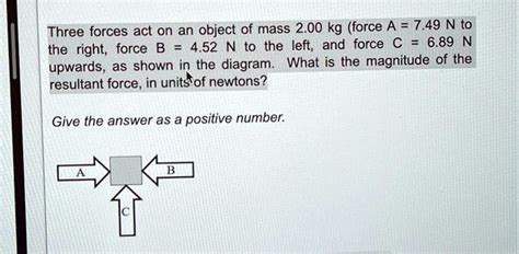 Solved Three Forces Act On An Object Of Mass 2 00 Kg Force A 7 49 N