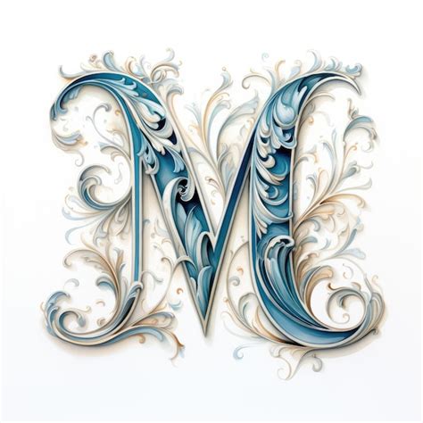 M In Fancy Cursive